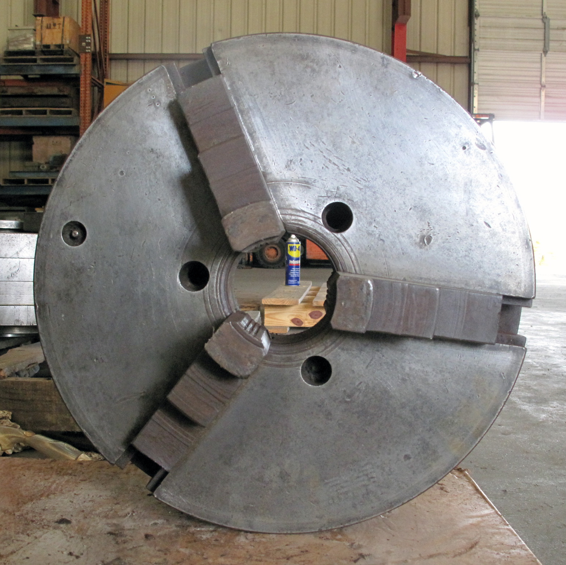 USED, 15″ 3-JAW CHUCK, 3″ THRU-HOLE, L-2 MOUNT, 1 PIECE JAWS | Harris ...