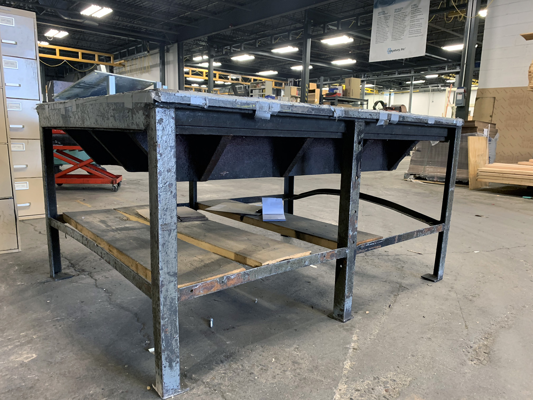 USED, 48″ X 72″ EXTRA HEAVY DUTY STEEL TABLE WITH CAST IRON SURFACE ...