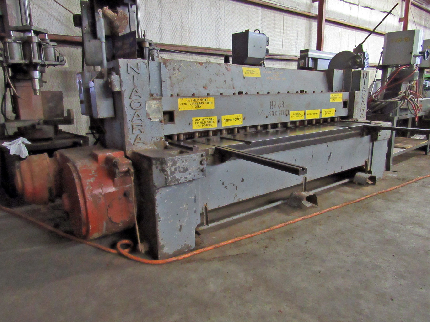 USED, 1/4″ X 8′ NIAGARA MODEL 88 POWER SQUARING SHEAR | Harris Machine ...