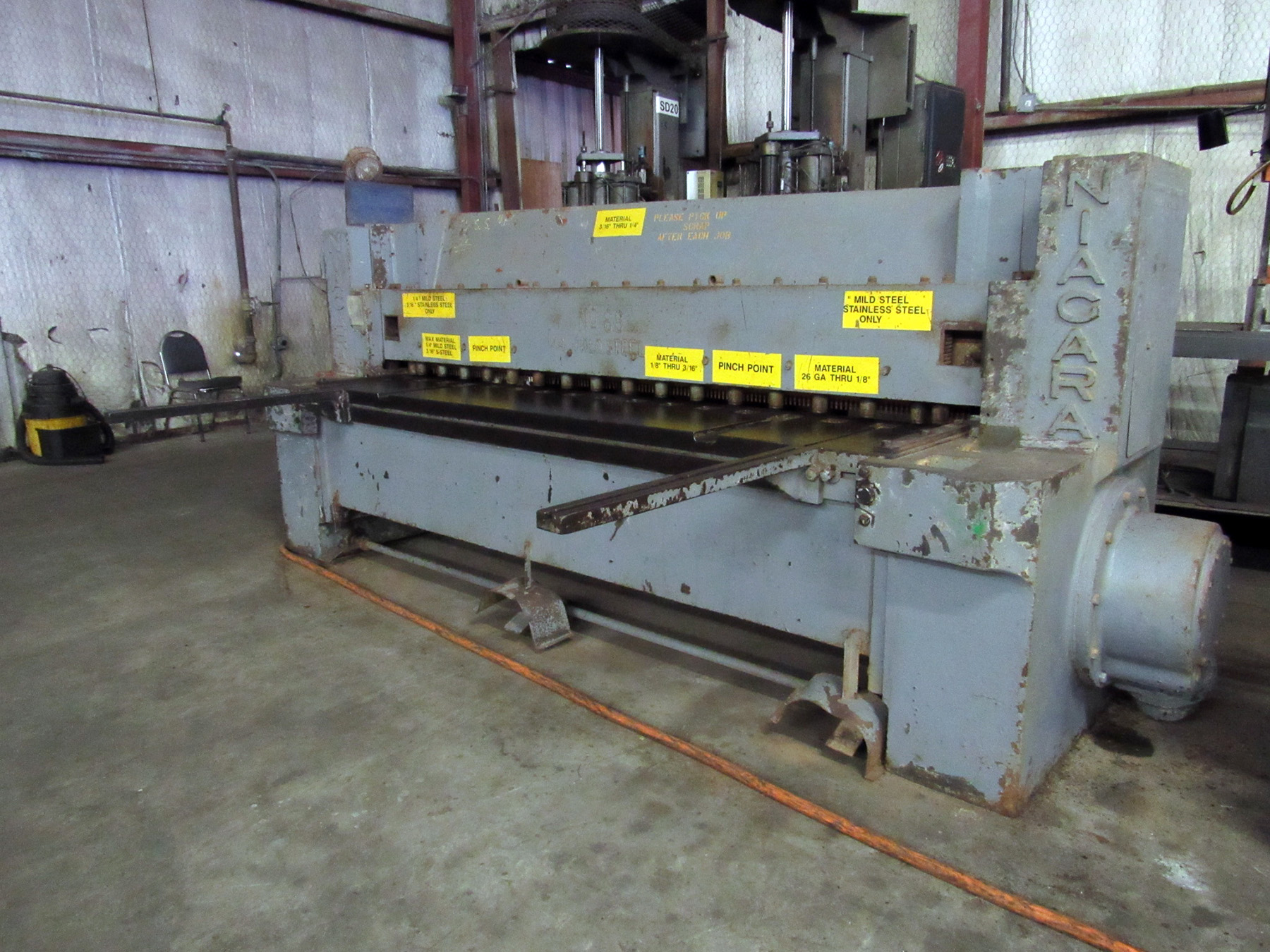 USED, 1/4″ X 8′ NIAGARA MODEL 88 POWER SQUARING SHEAR | Harris Machine ...