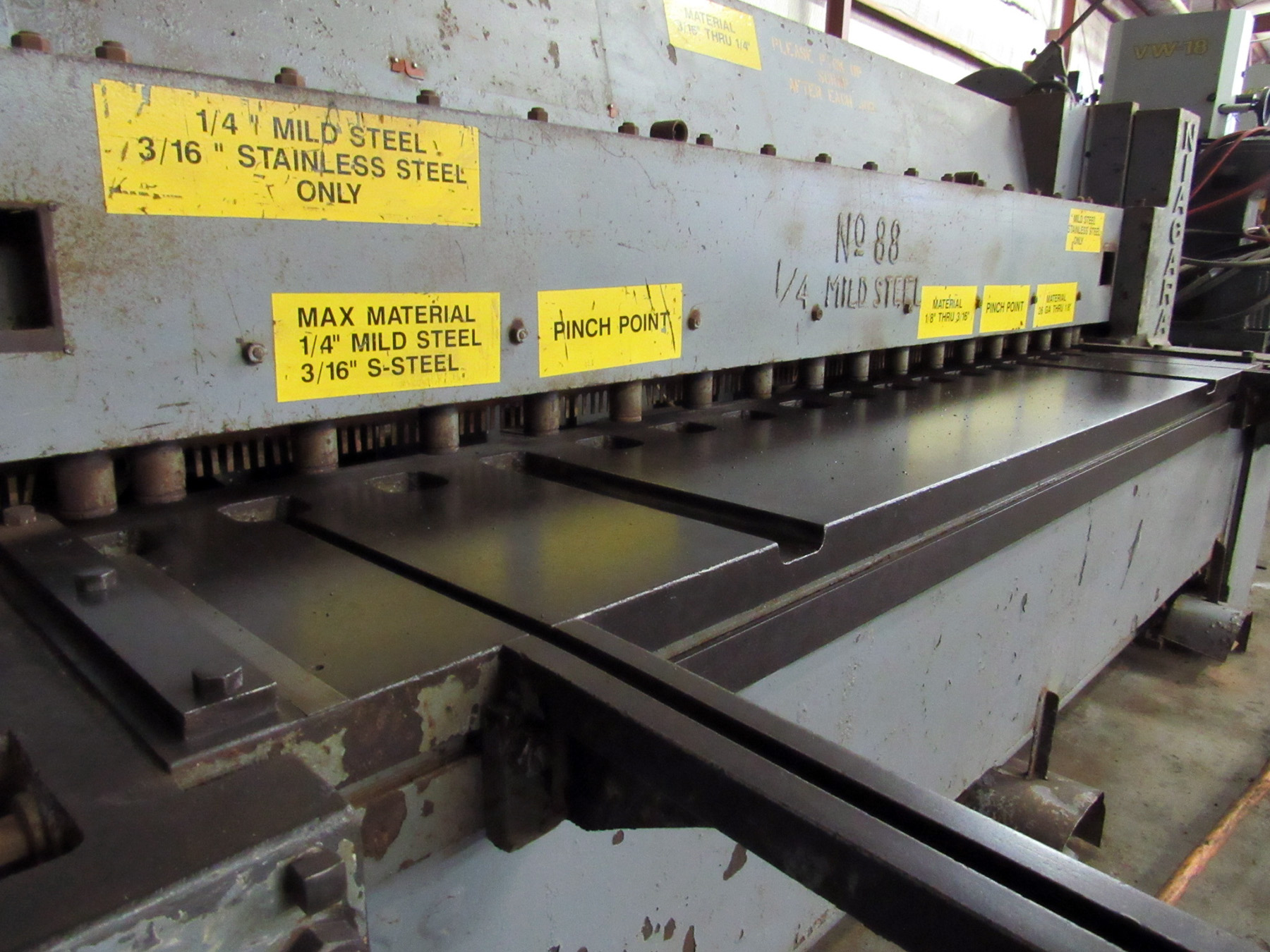 USED, 1/4″ X 8′ NIAGARA MODEL 88 POWER SQUARING SHEAR | Harris Machine ...