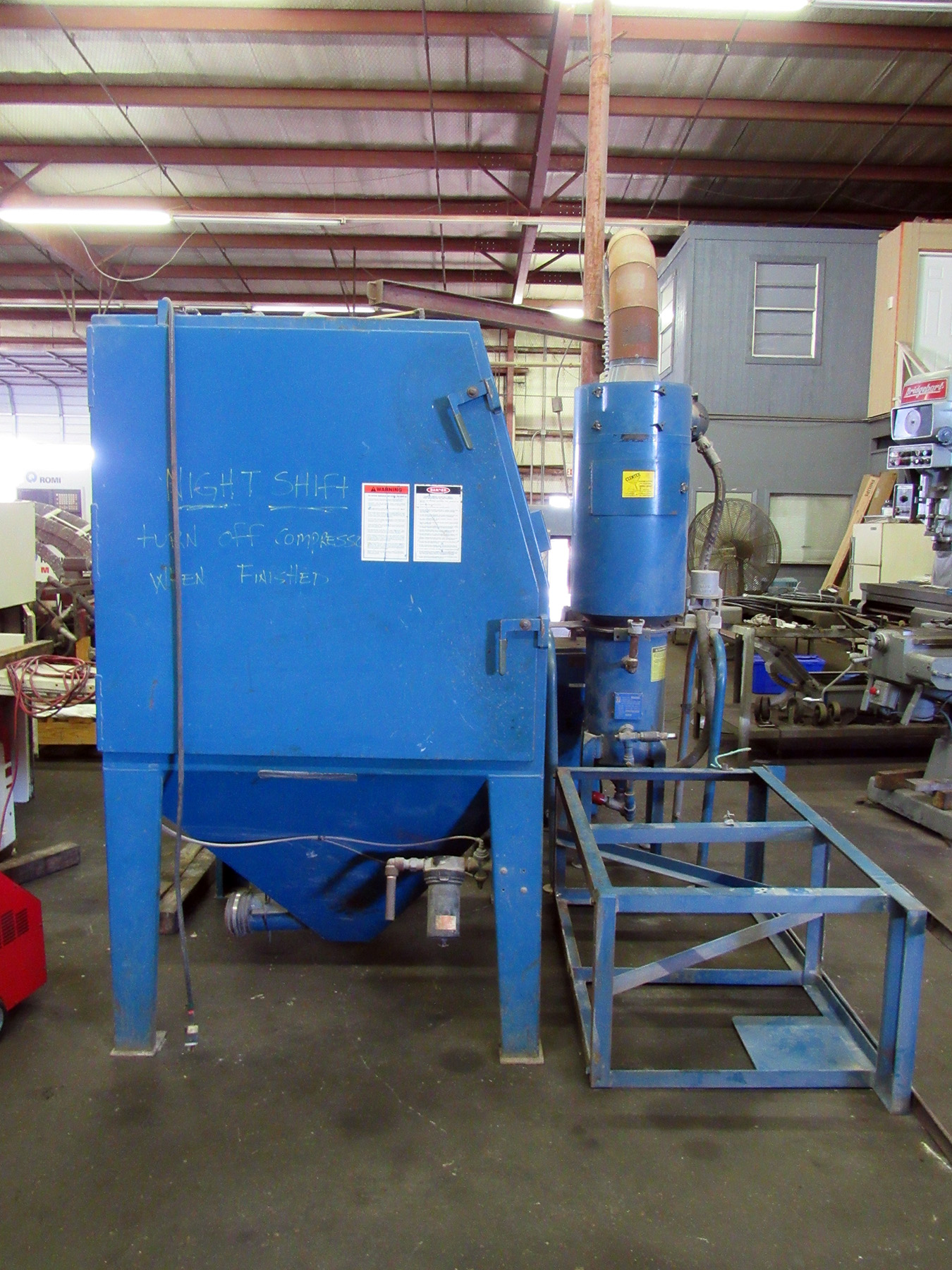 USED, A-BEC MODEL PDH-4848 BLAST CABINET WITH A-BEC MODEL ADC-1210 DUST ...