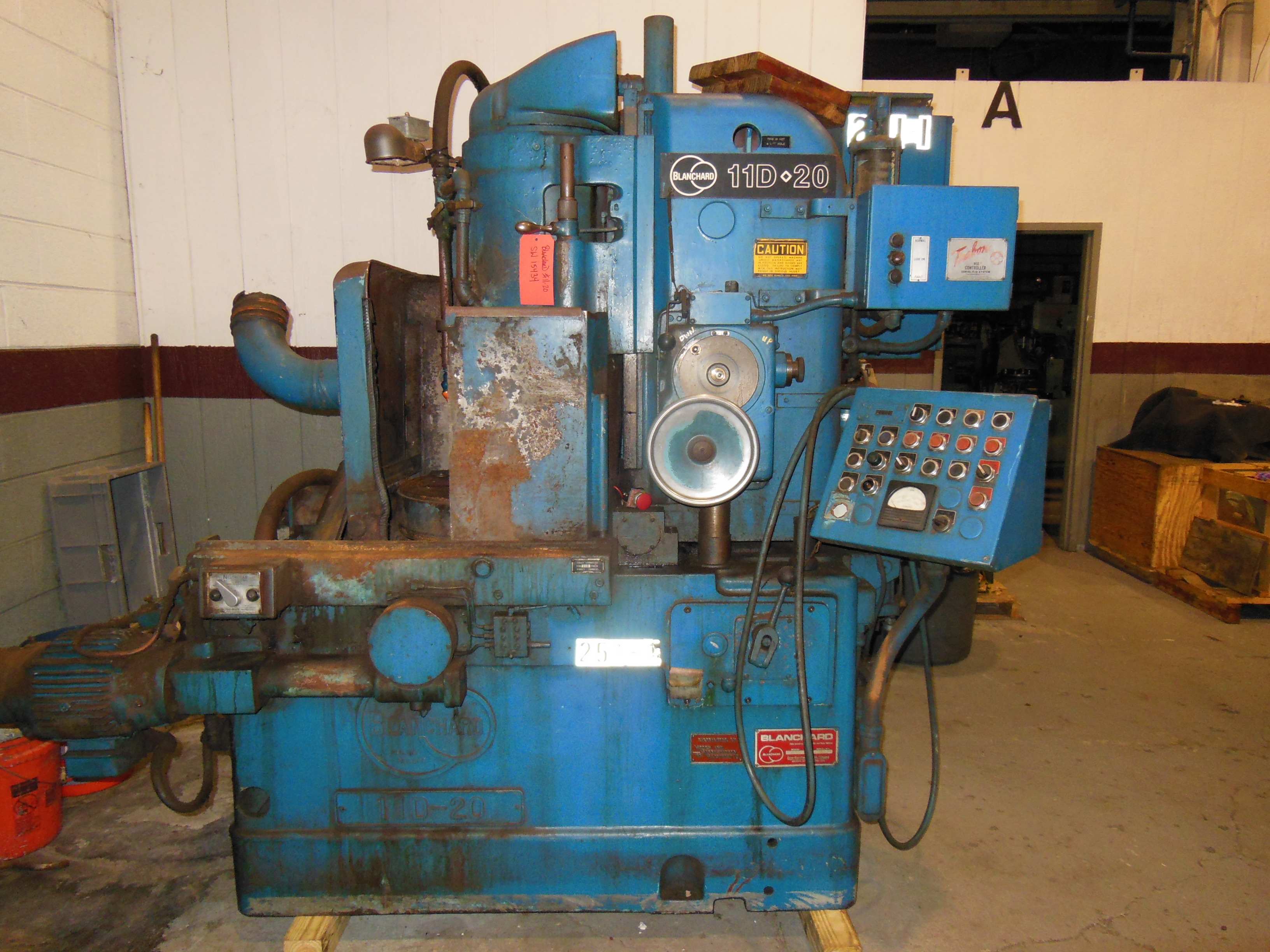 11D-20 BLANCHARD ROTARY SURFACE GRINDER, 20″ VERTICAL SPINDLE, 11″ HIGH ...