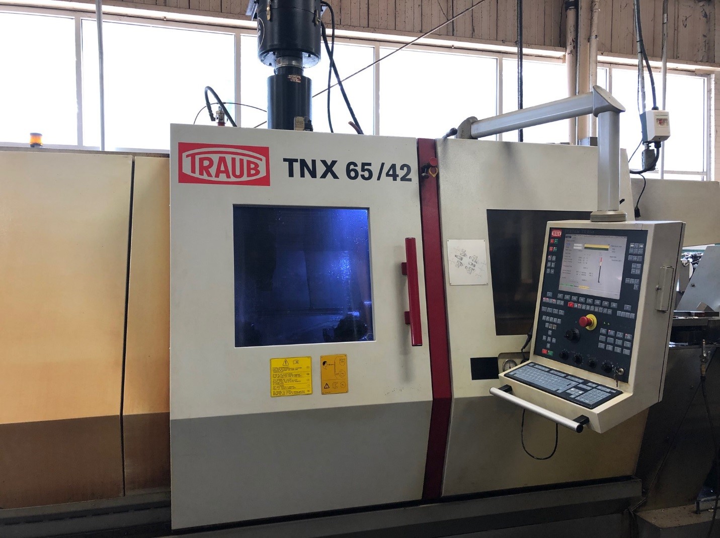 Traub TNX 65/42 CNC Lathe (2006) Live Tool Heads for Z&X axis (static ...