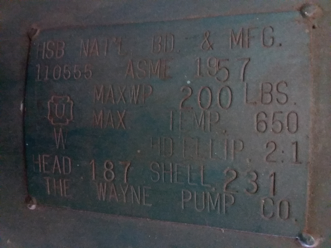 (1) PREOWNED WAYNE VERTICAL AIR COMPRESSOR, 2 STAGE, MODEL #: 376-V, S ...