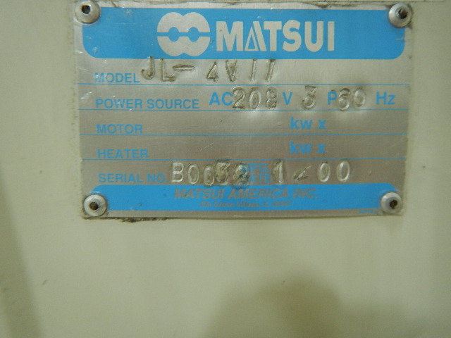Matsui JL-4VII Jet Loader, Yr. 2000, 208V, 1.1 hp, approx 800 lb/hr ...