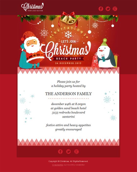 Christmas Card Email Template
