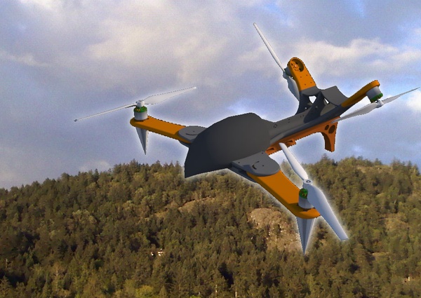 'Raptor' V-Tail Multicopter Drone Frame | makexyz.com