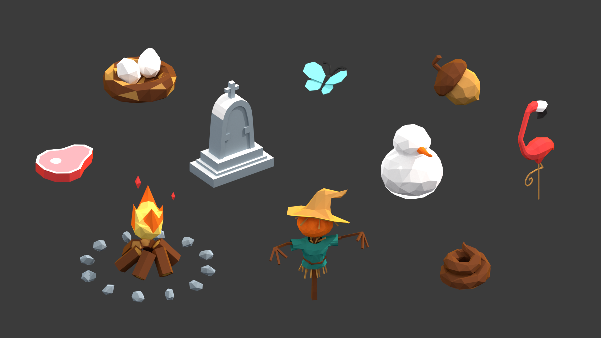 Nature LOW POLY Mega Asset Pack Blender Unity 3D Blender Market