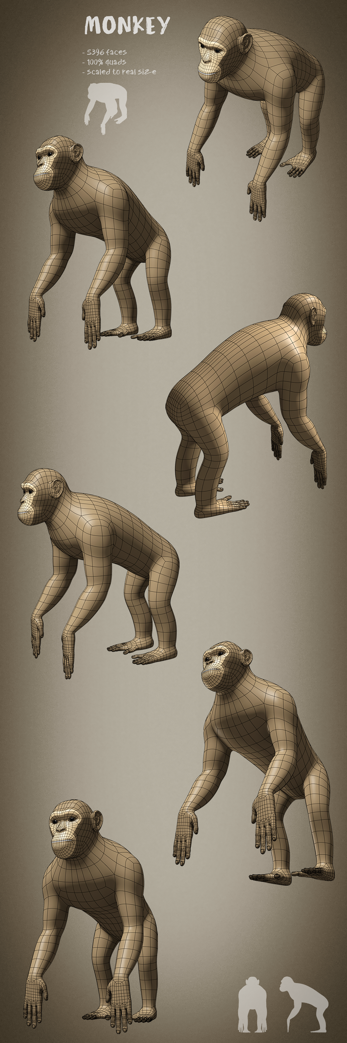 100 animals base meshes - Blender Market