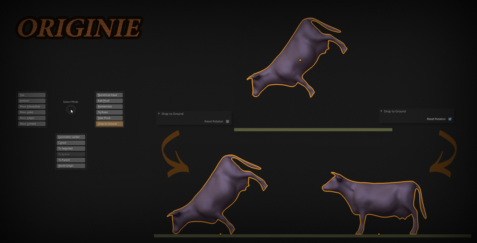 Originie: Teleport the pivot with magic, a feature packed Blender add ...