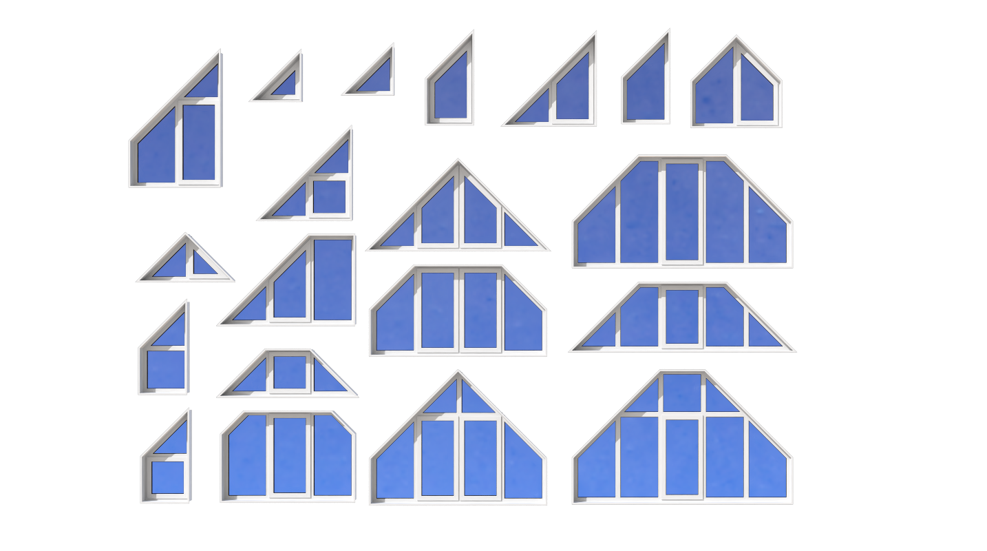 Window - Set of trapezoidal windows (20 windows + 5 materials) - Superhive (formerly Blender Market)