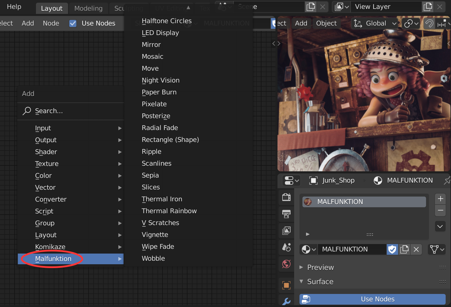 Blender个性化绘画风格渲染滤镜插件 Malfunktion Effects & Filters V2.0 - CG咖