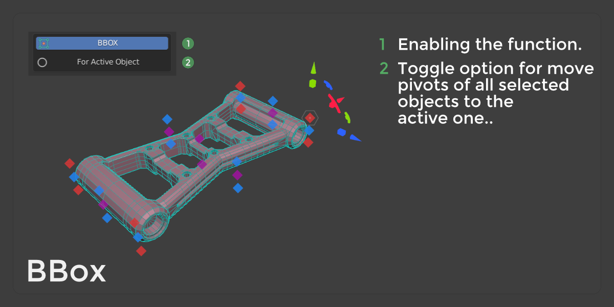 Blender模型中心点移动插件 Pivot Transform V3.0_CGtar / CG艺站