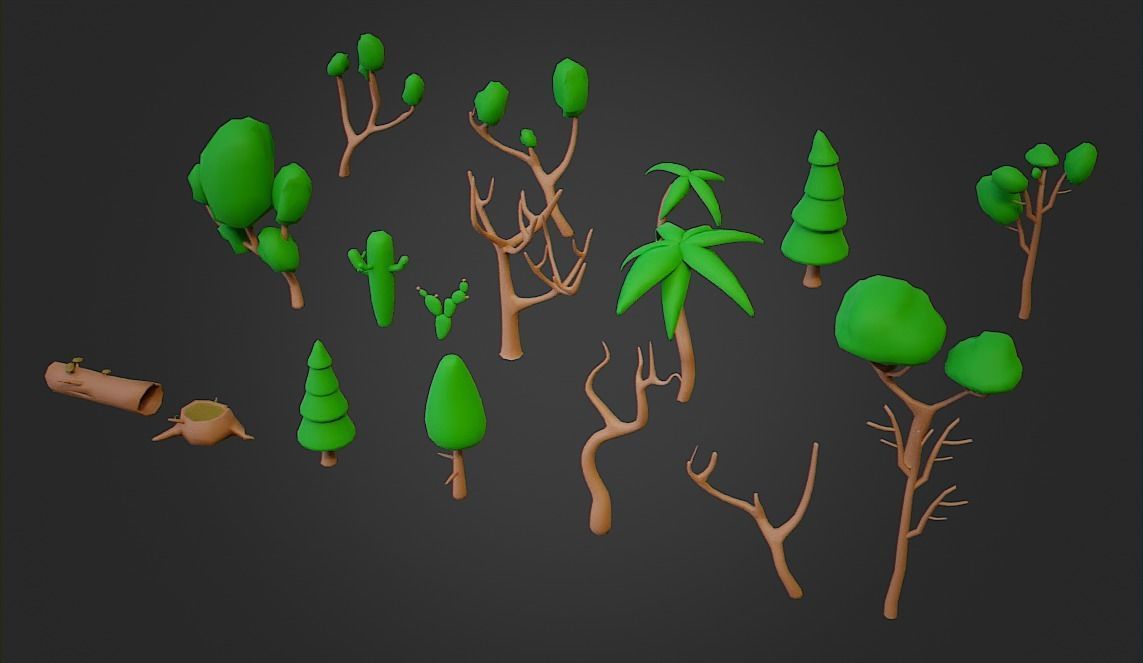 Stylized Trees Pack - Superhive (formerly Blender Market)