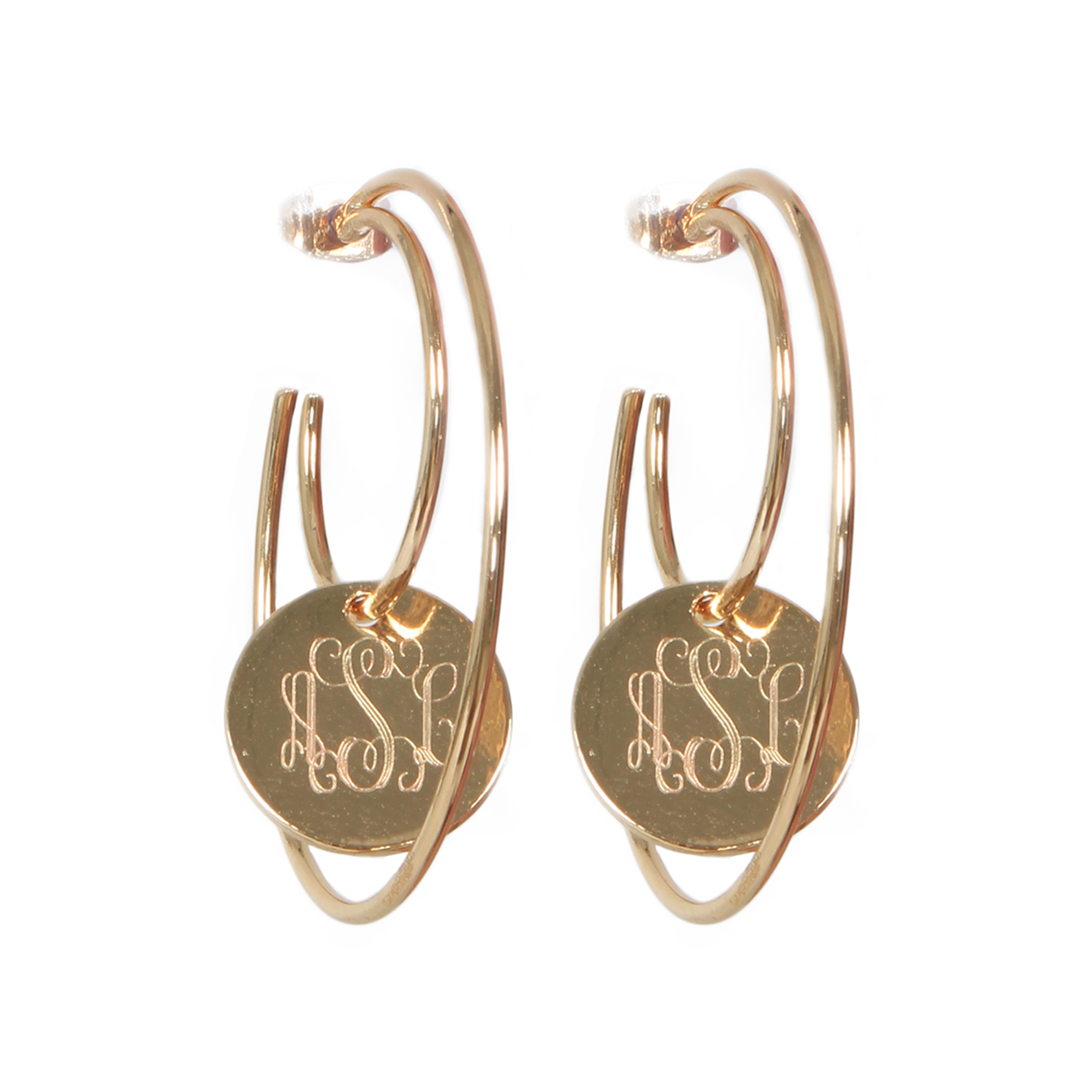 Monogrammed Hoop Earrings