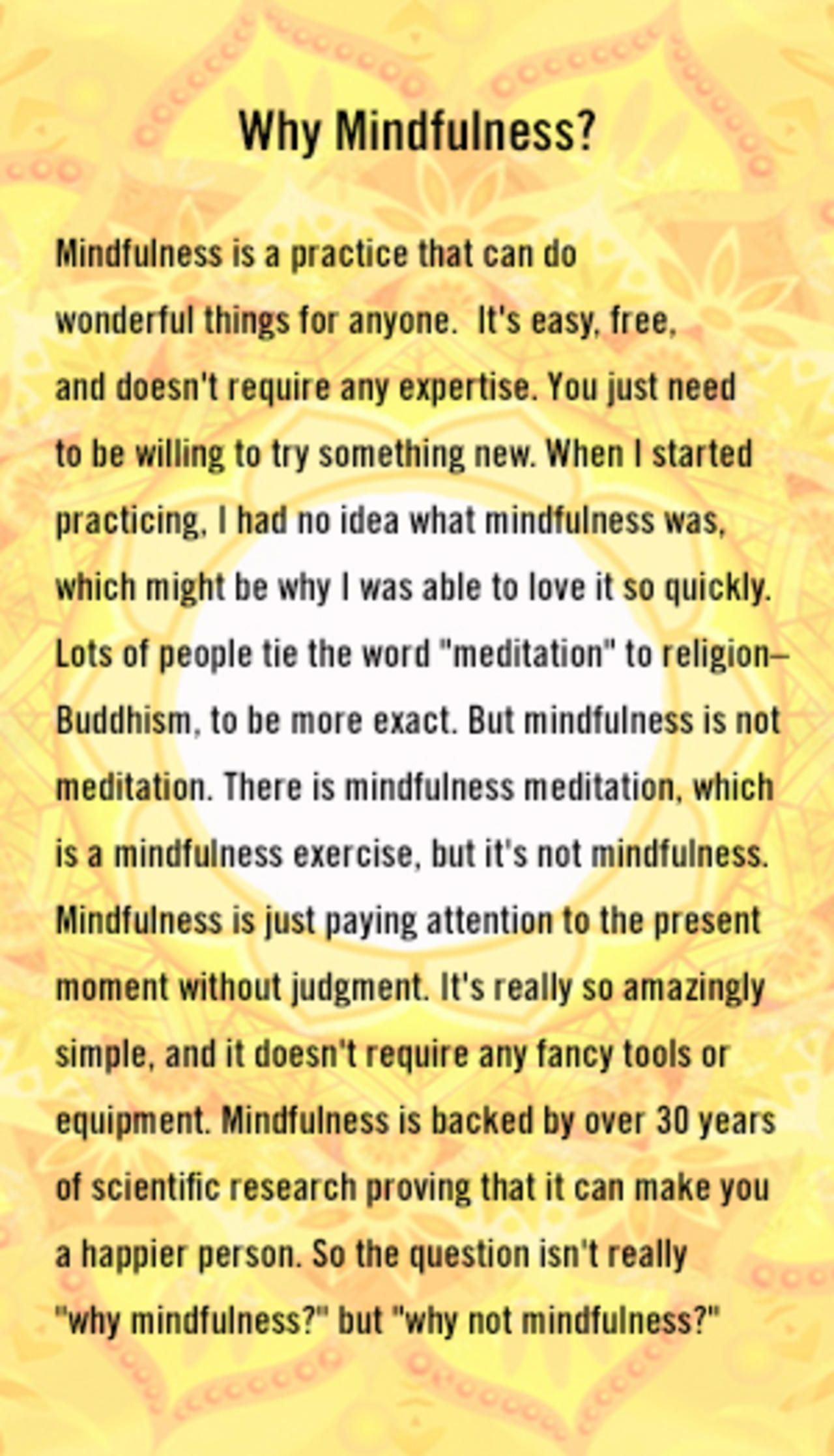 Yellow: The Feeling of Mindfulness