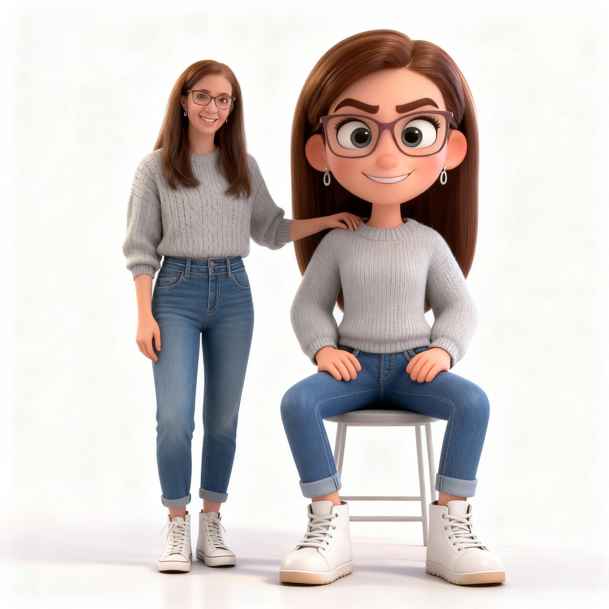 Real vs. Pixar: Identical Twins - An AI Creation on Prompt Mine