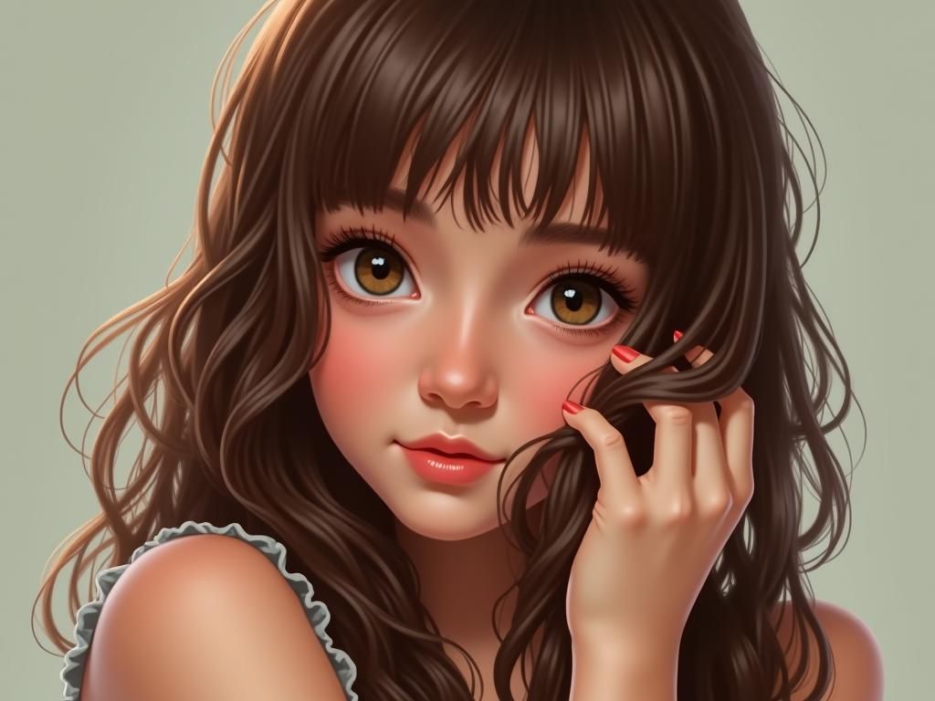 Detailed Hair Brushing Art - An AI Creation on Prompt Mine