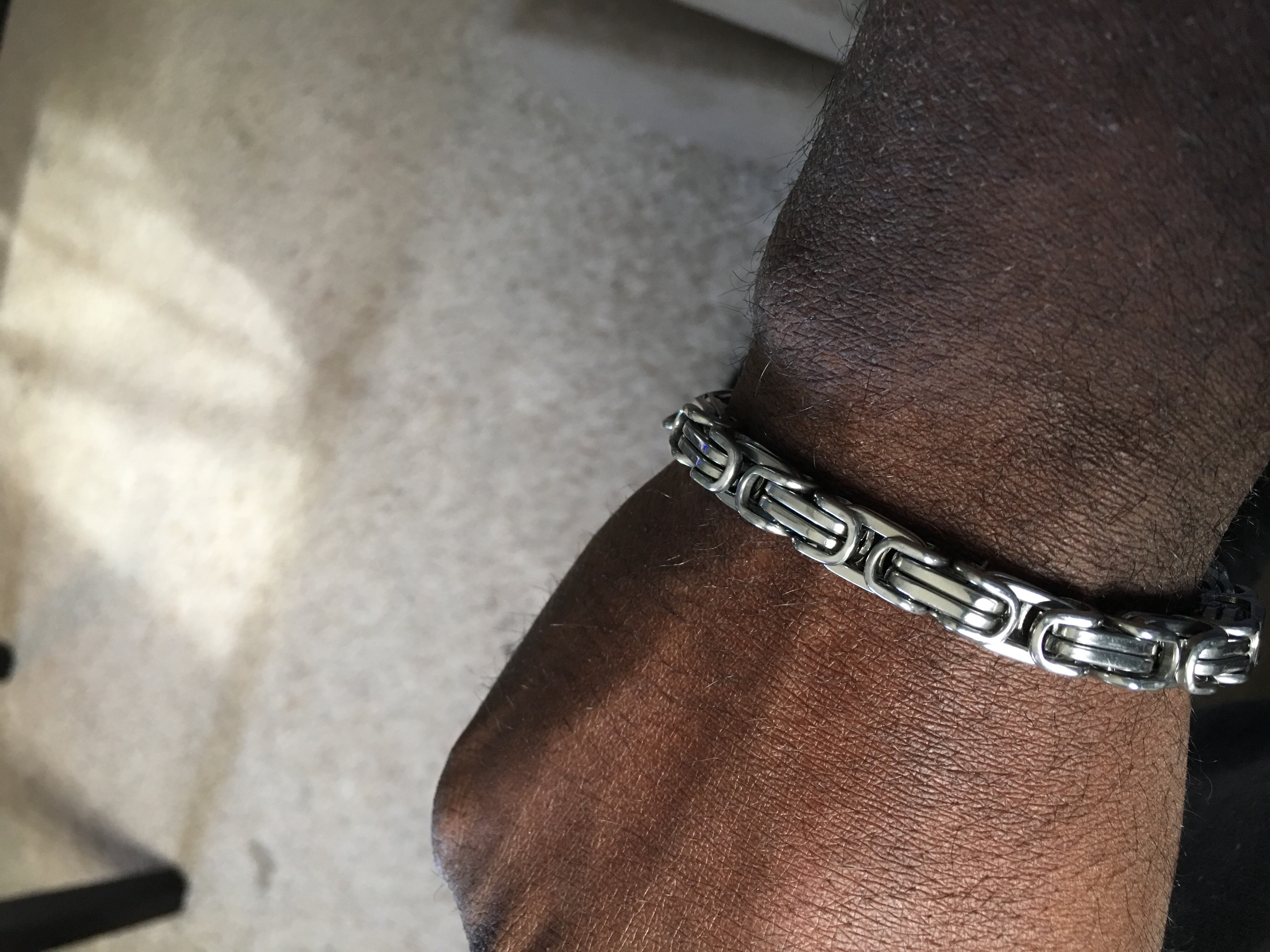 Mens 8.5" Stainless Steel Silver Box Byzantine Chain Link Bracelet ...