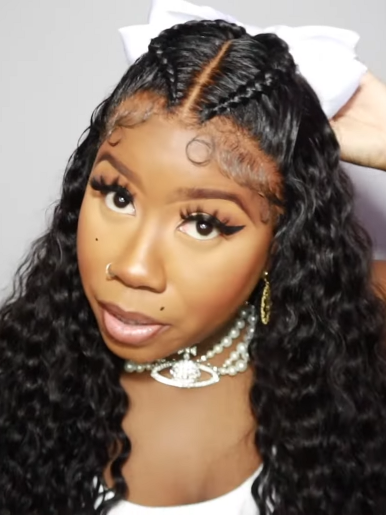 Pre Braid with Pre Baby Hair 10x6 Parting Max Pre Cut Transparent Lace ...