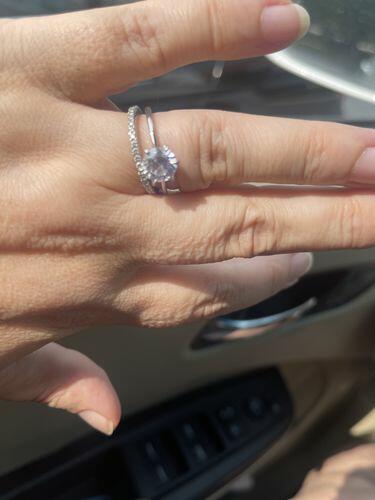 Classic 6 Prong Round Cut Women's Wedding Ring Set In White Gold ...