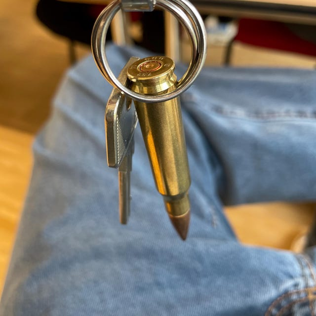7.62x51 NATO Bullet Keyring | Military Style Brass Keychain