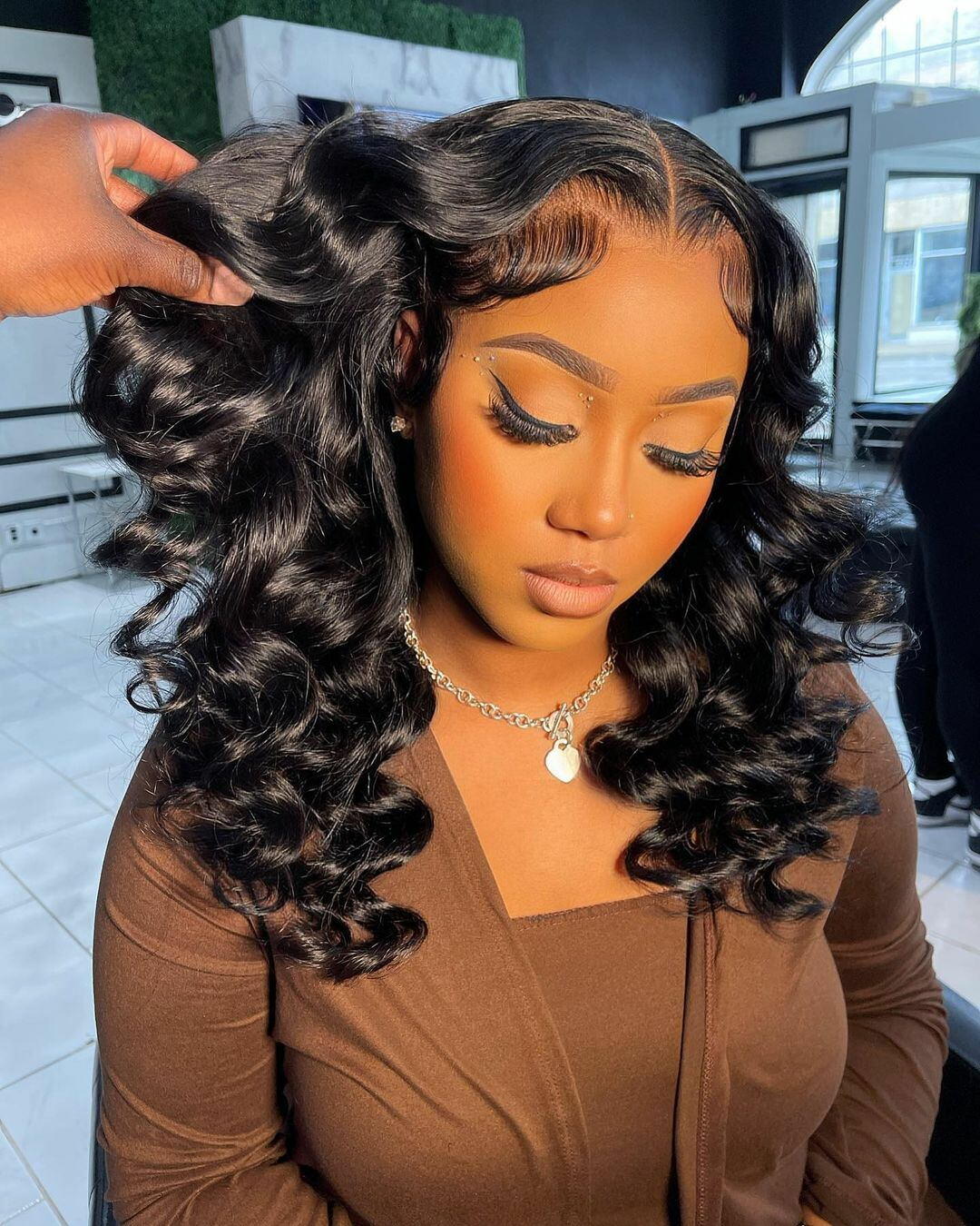 Loose Deep Wave Full Lace Wig Can Be Braid Preplucked Hairline Wig ...