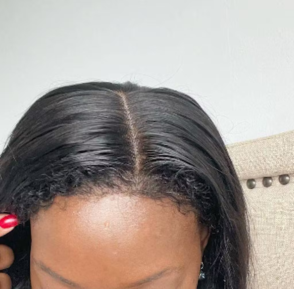 Type 4C Edges Hairline Wigs Kinky Straight HD Lace Front Wig With Curl ...