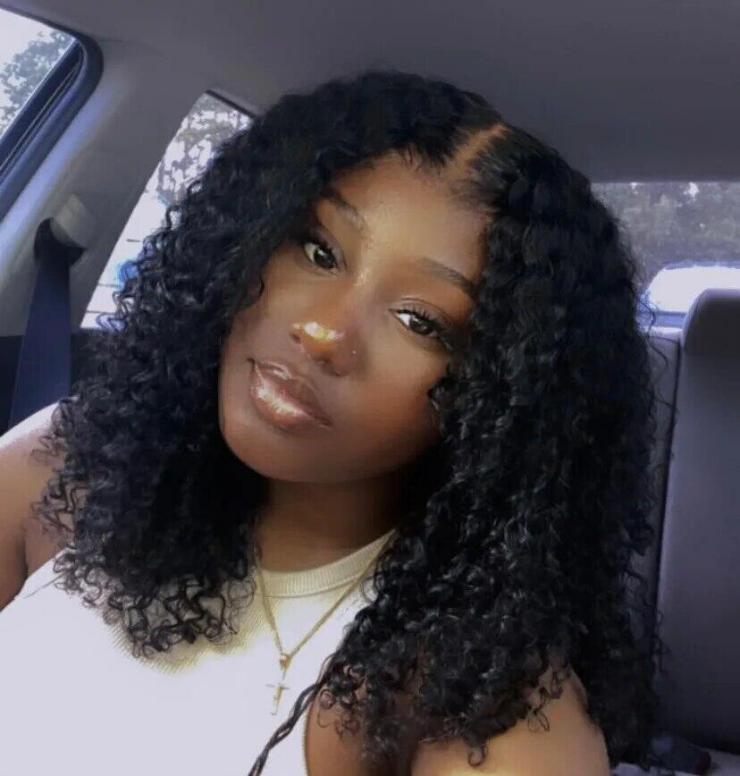 4C Edges Lace Front Bob Wig Glueless Curly Human Hair Wig with Pre Plu ...