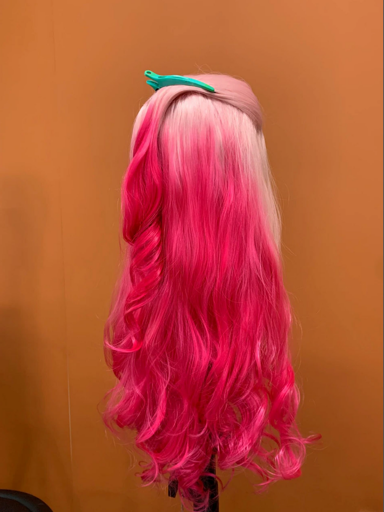 Body Wave Lace Front Wig - Barbie Pink With Rose Pink Ombre Colored Wig ...