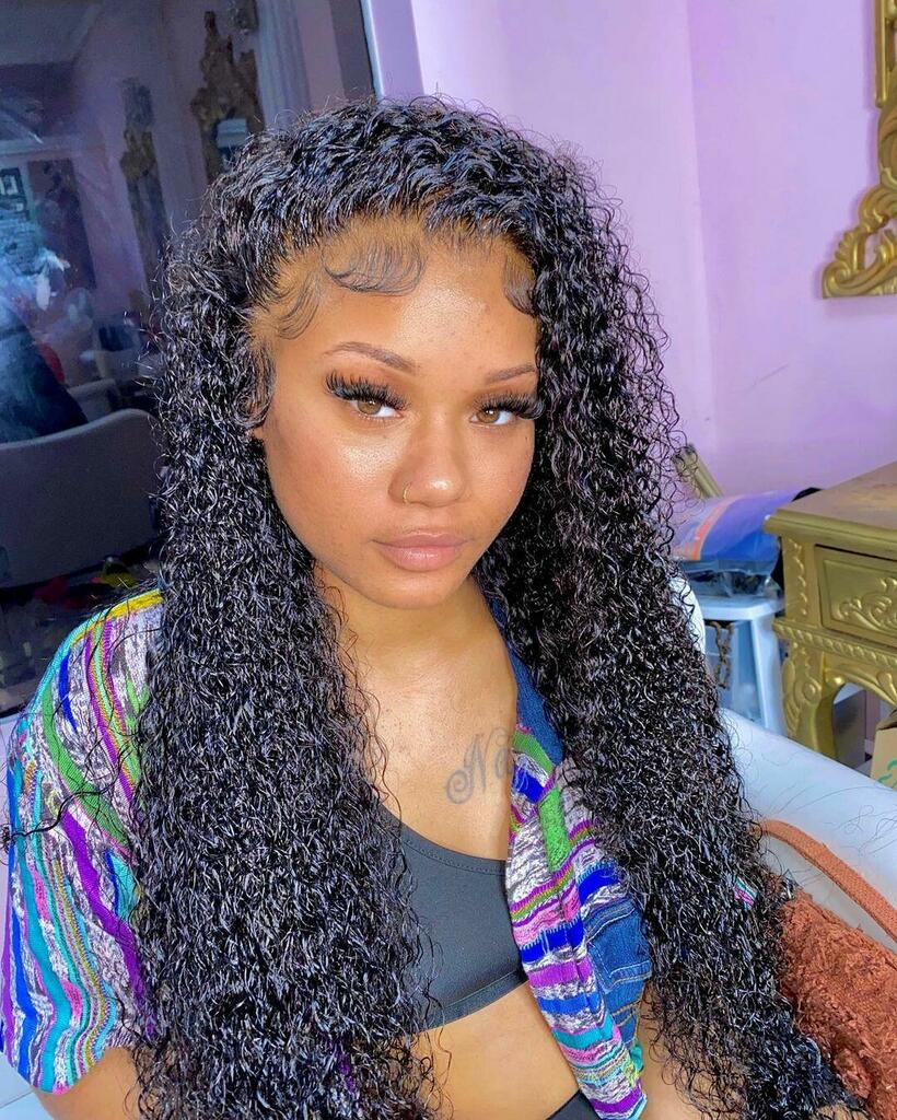 Lolly 13x4 Lace Front Wigs Wear Go Curly Human Hair Wigs 13x6 HD ...