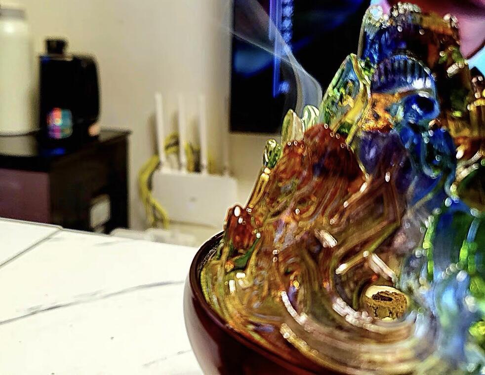 Colorful Glazed Pure Copper BoShan Incense Burner - NewZen