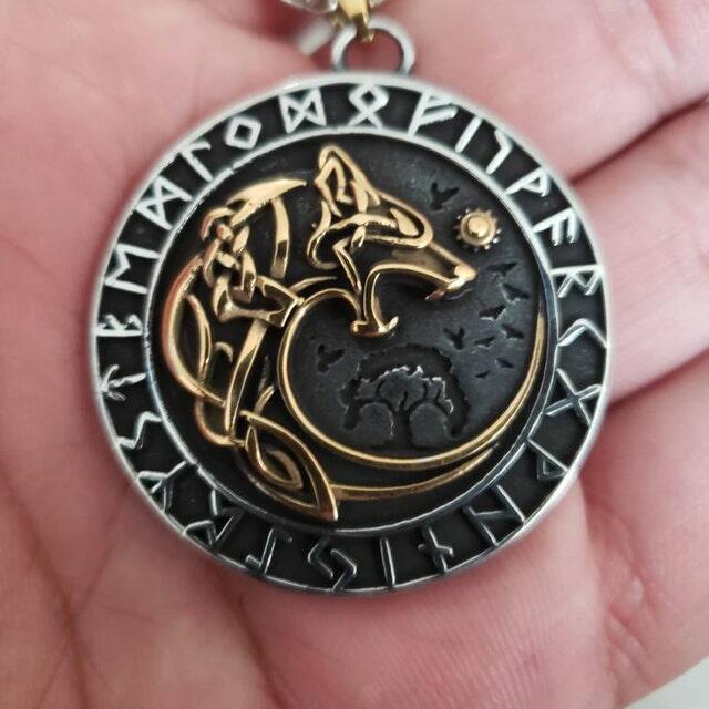 Fenrir Wolf Viking Necklace