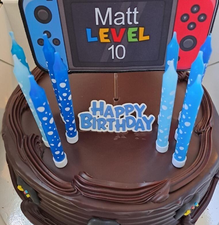 Cake Topper - Nintendo Switch Themed - Personalized Name + Age - Licen ...
