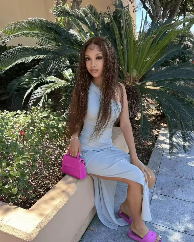 Simidola Highlight Brown Color 7x5 Lace Water Wave Wear Go Glueless Wi ...