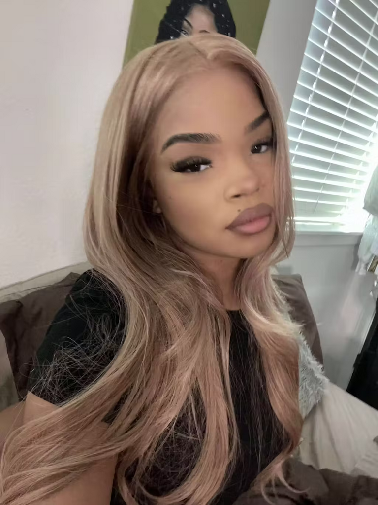 Zlike 13x4 Lace Front Wig Light Flaxen Brown Cozy Blonde Body Wave Hum