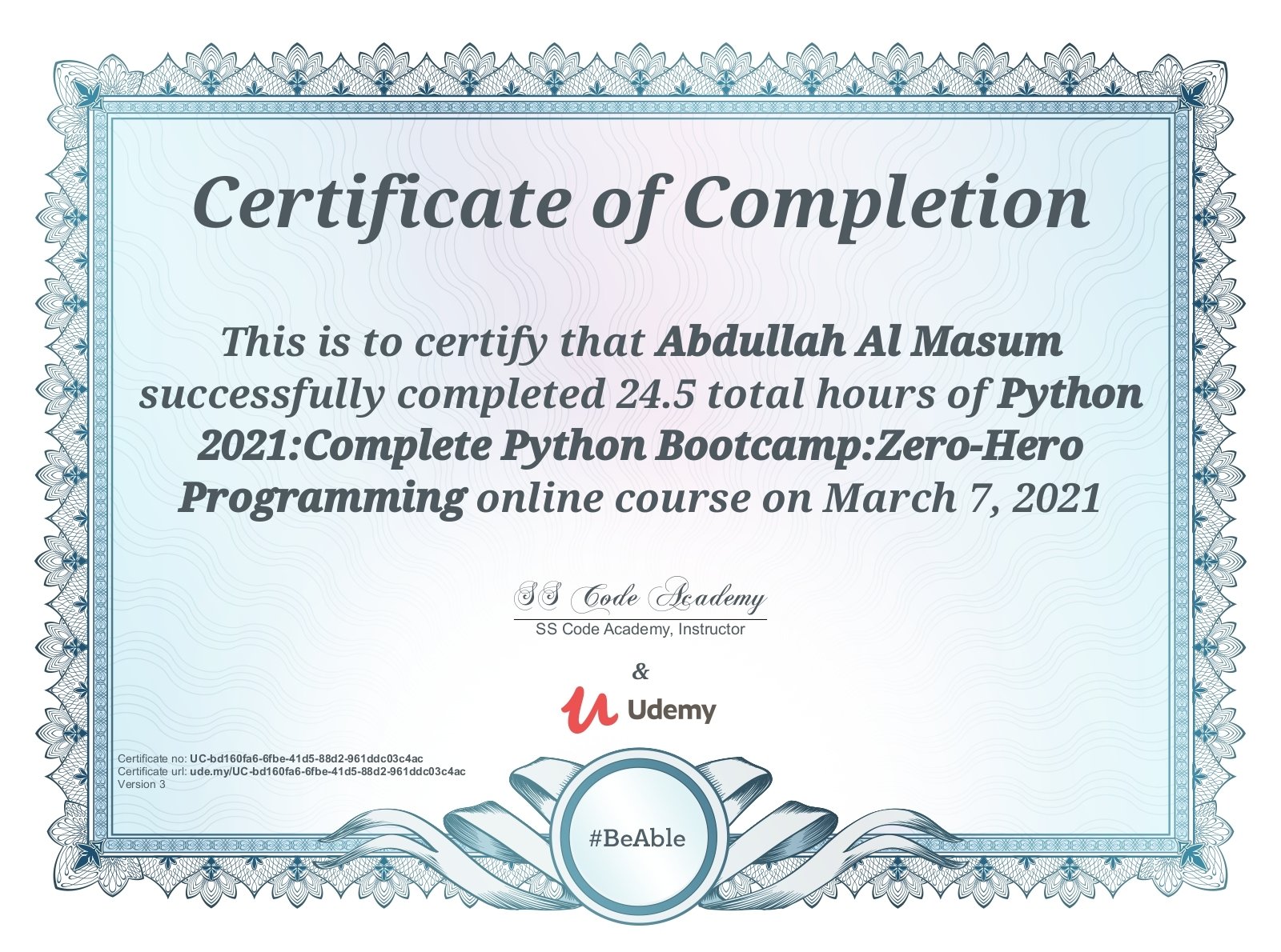 Certificate Gallery