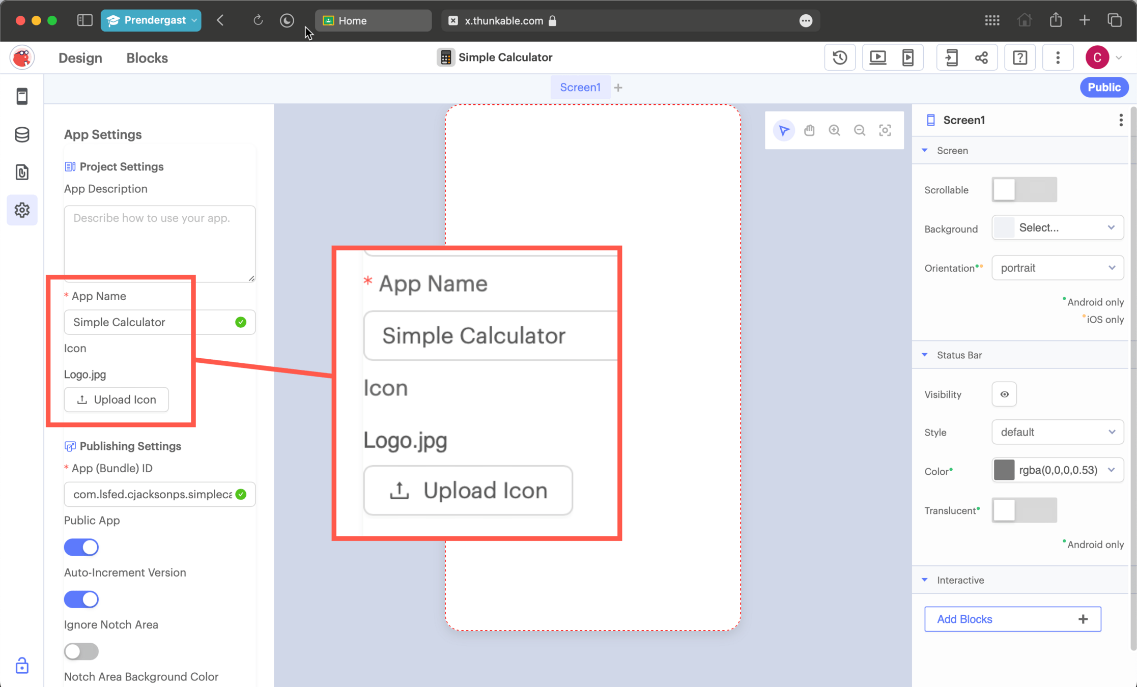 Thunkable Simple Calculator