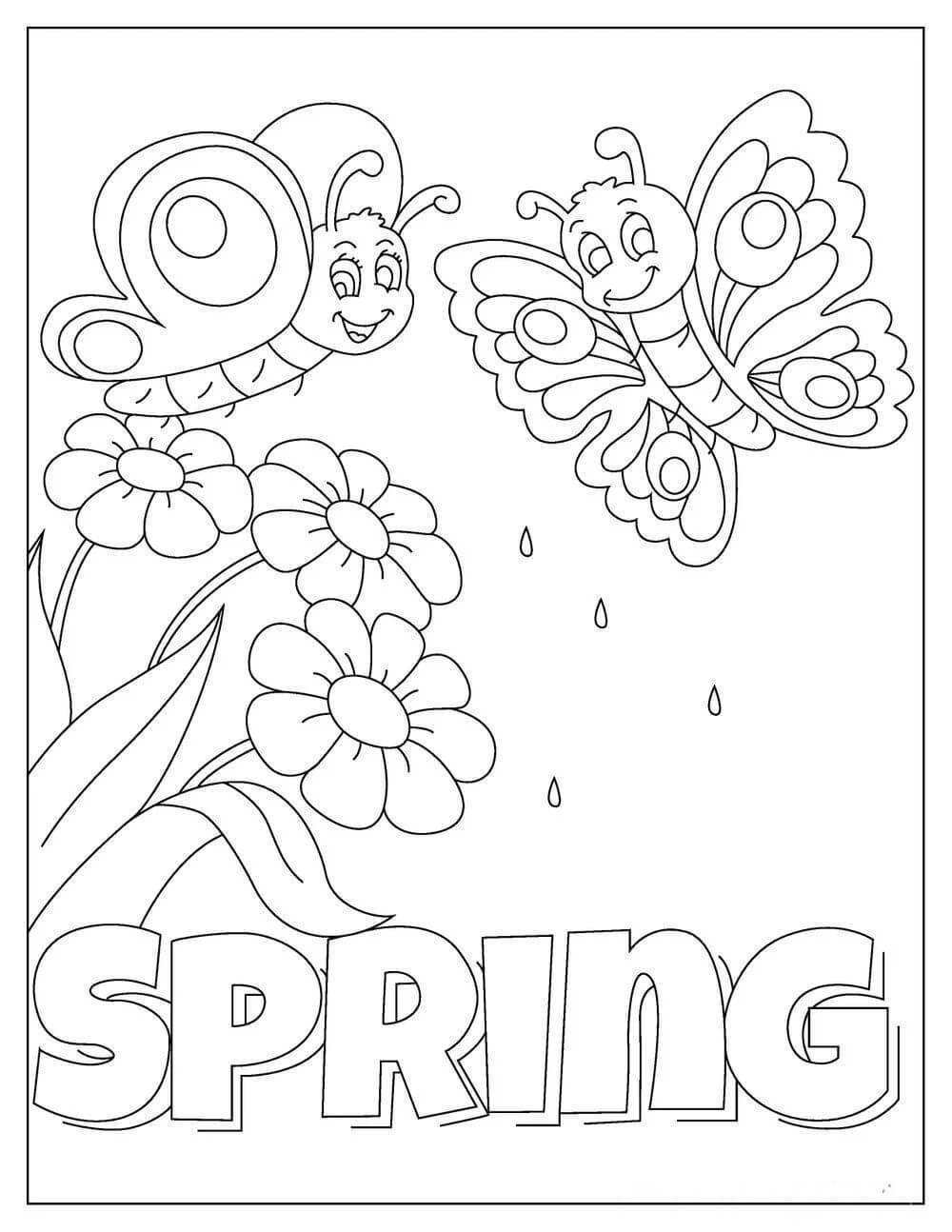 Spring coloring pages for children to unleash their creativity