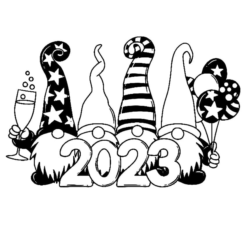 New Year 2023 Coloring Pages