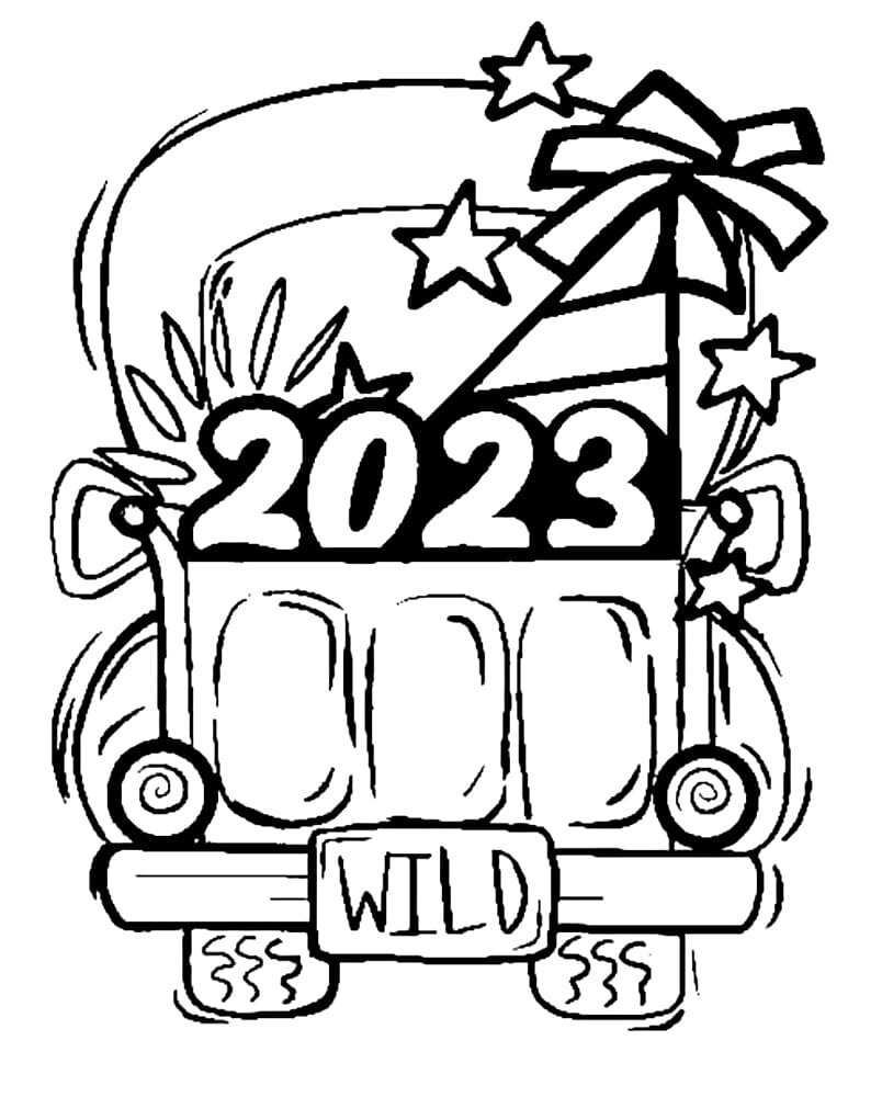 New Year 2023 Coloring Pages