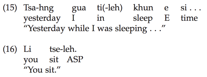 Taiwanese Hokkien/Southern Min