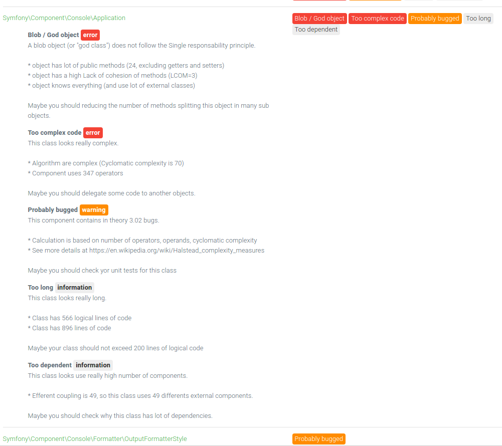 Présentation rapide de PhpMetrics