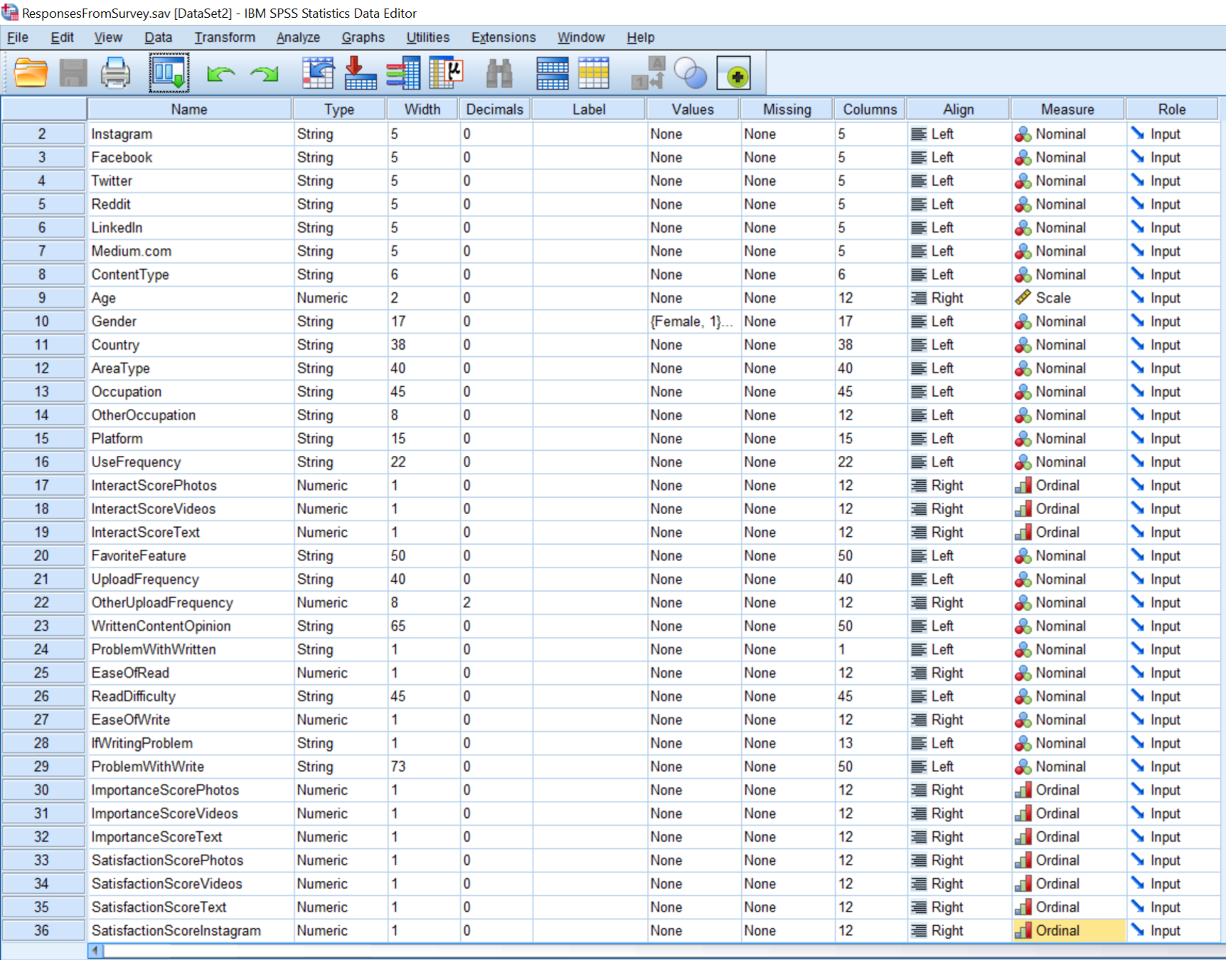 Cleaning Survey Data Cleaning Survey Data