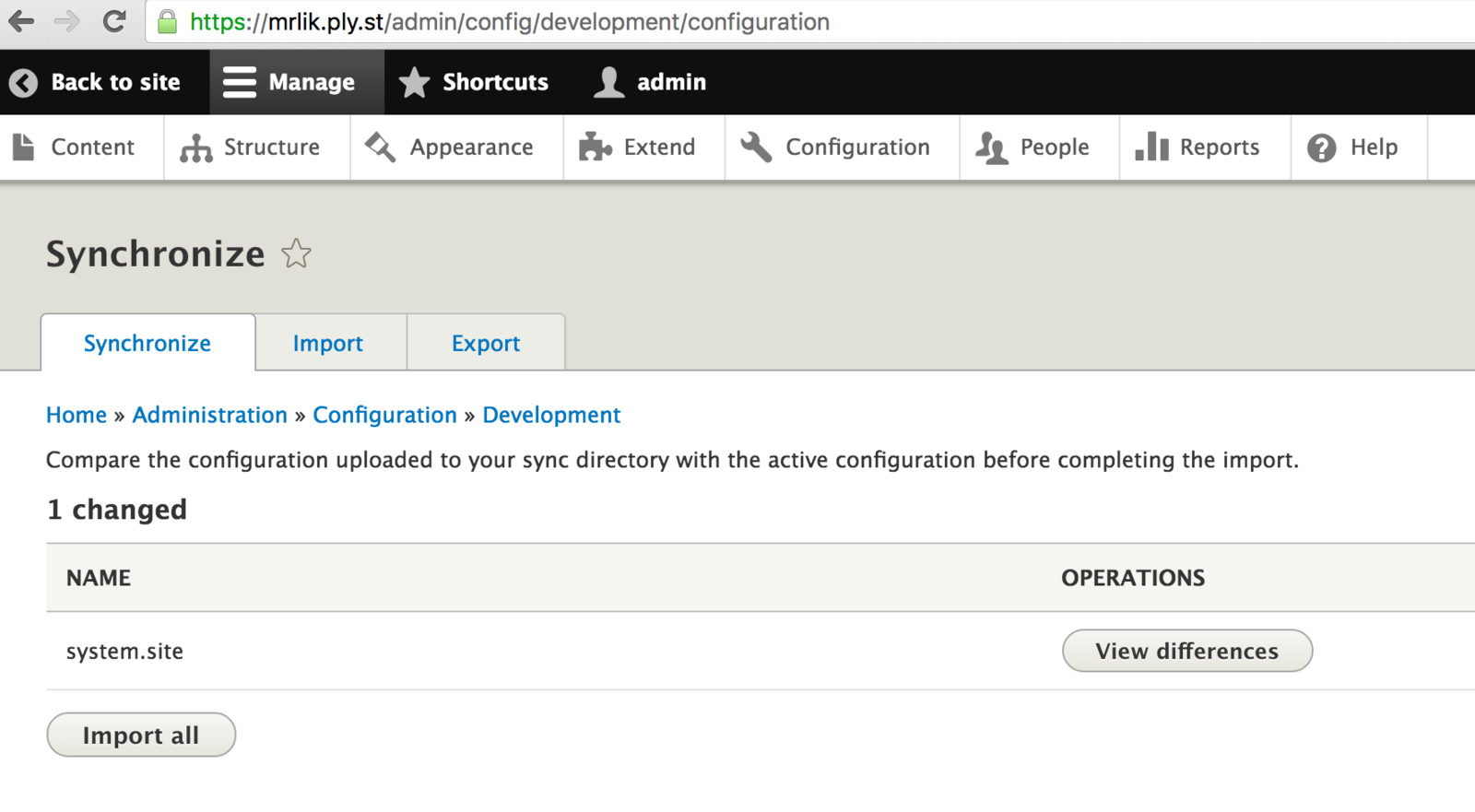 D8 Configuration Workflow