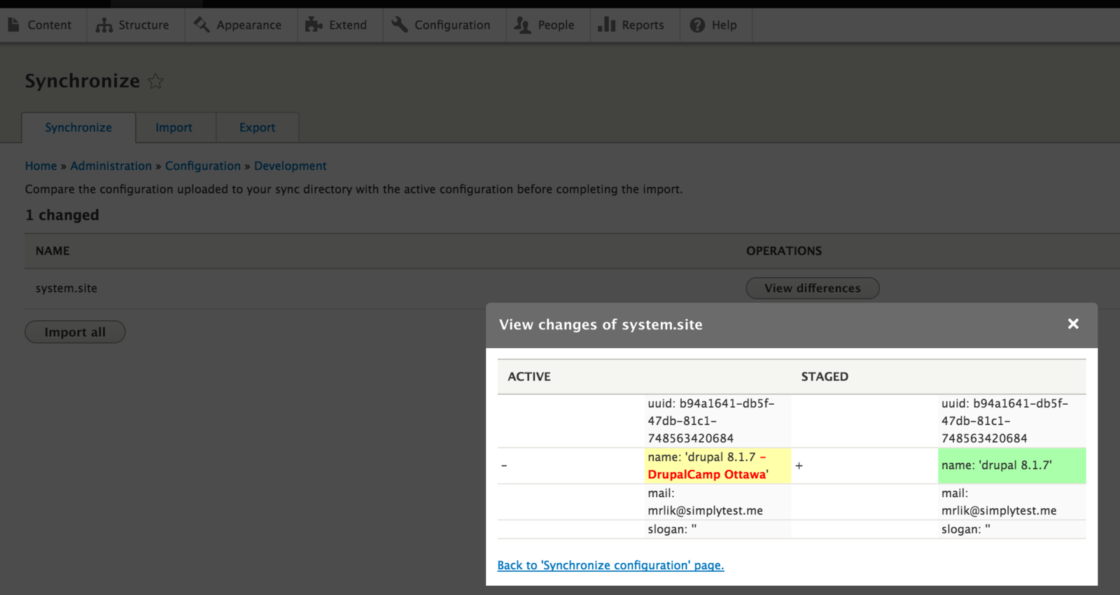 D8 Configuration Workflow