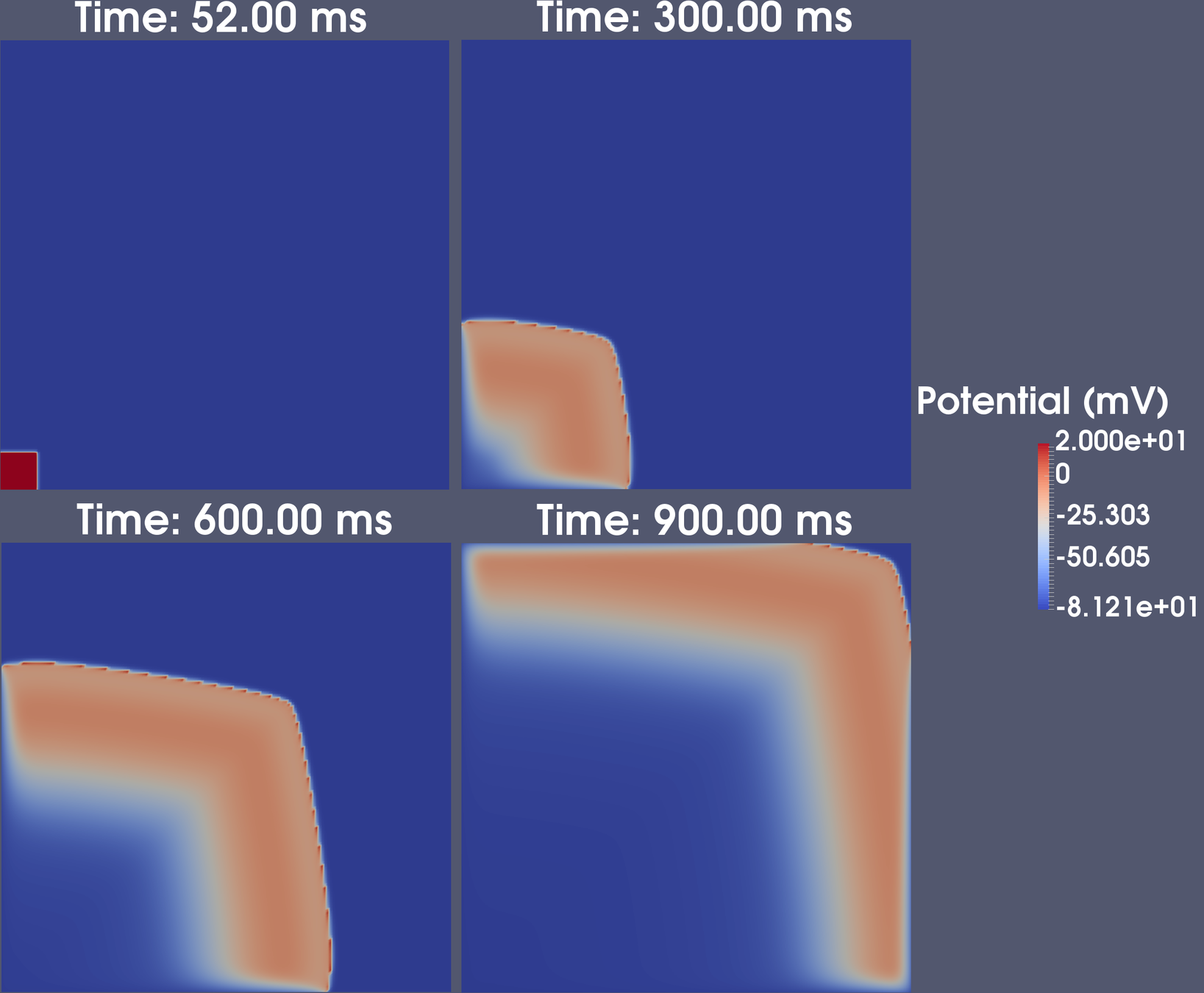 In-situ Visualization of the Propagation of the Electric Potential in a ...