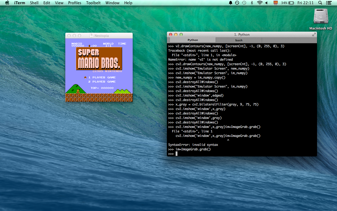 Super Mario Bros with OpenCV