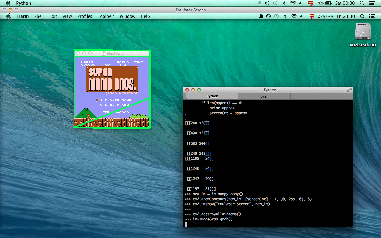 Super Mario Bros with OpenCV